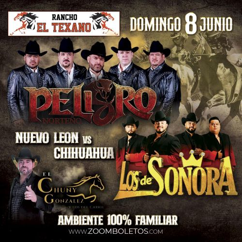 Boletos | RANCHO EL TEXANO - PELIGRO NORTEÑO & LOS DE SONORA | Zoom Boletos
